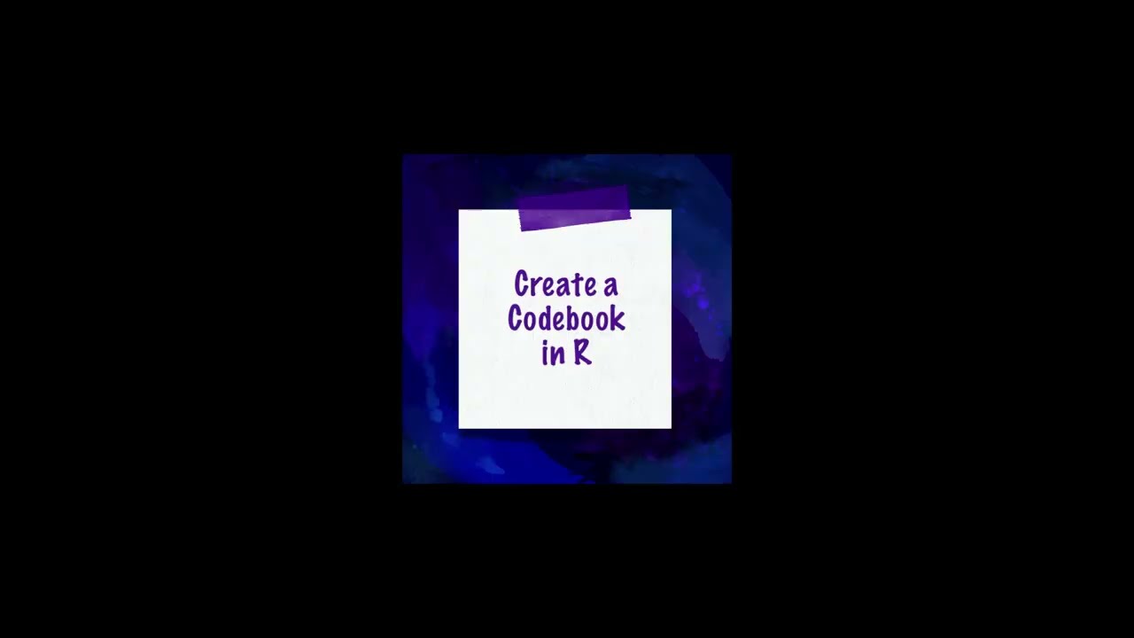 Learn to create a data codebook in R