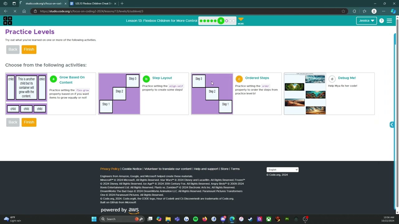 Code.org - CS Discoveries - Unit 2: Web Development - Lesson 13: Level 6