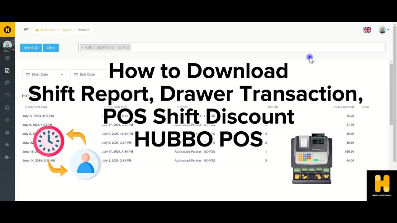 How to Download Shift Report, Drawer Transaction, POS Shift Discount HUBBO POS