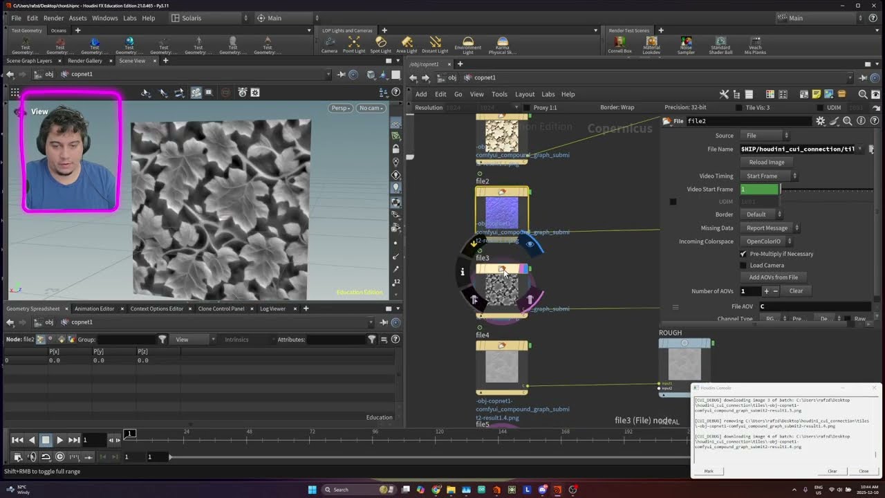Creating PBR textures with Houdini ComfyUI Bridge and Ubisoft Chord