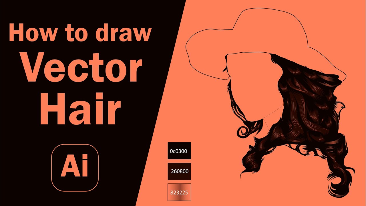How to draw vector hair in adobe illustrator | illustrator 2022 | Tutorial | step by step