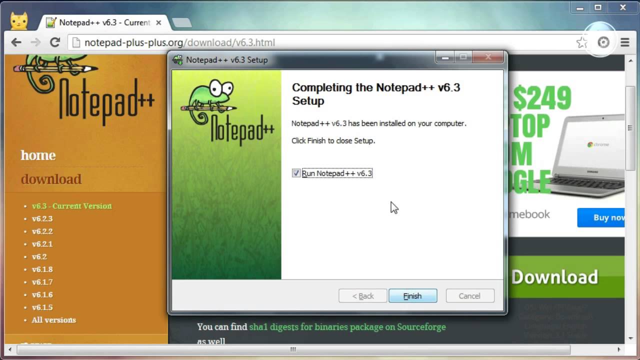 Install Notepad++ HTML editor free