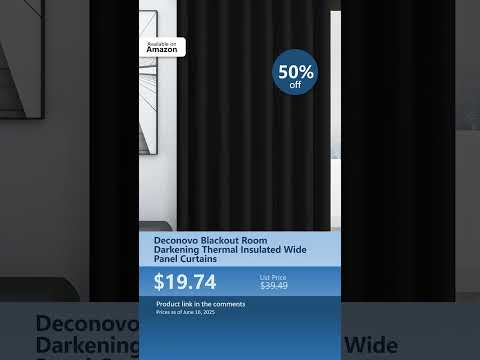 Deconovo Blackout Room Darkening Thermal Insulated Wide Panel Curtains
