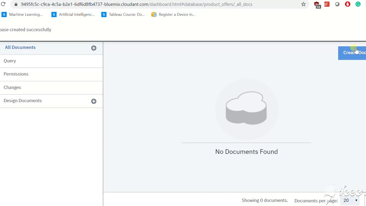 Creating the Cloudant database