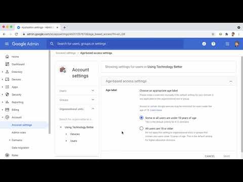 Google Workspace Age Based Settings