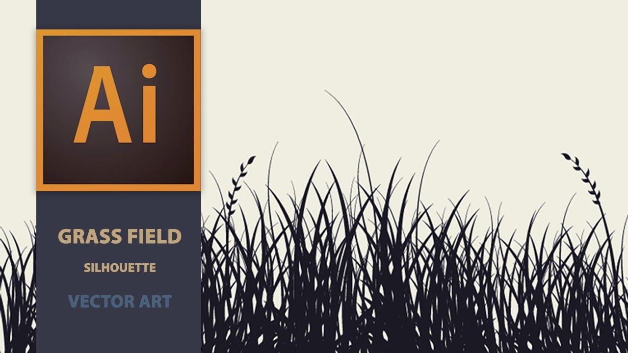 Silhouette Grass Field Creating Vector in Adobe Illustrator