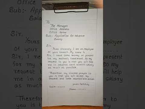 Application for Advance Salary #application #shorts