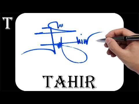 Tahir name signature design - T signature style - How to signature your name