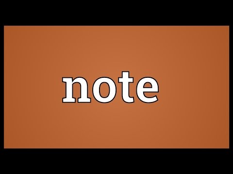 Note Meaning