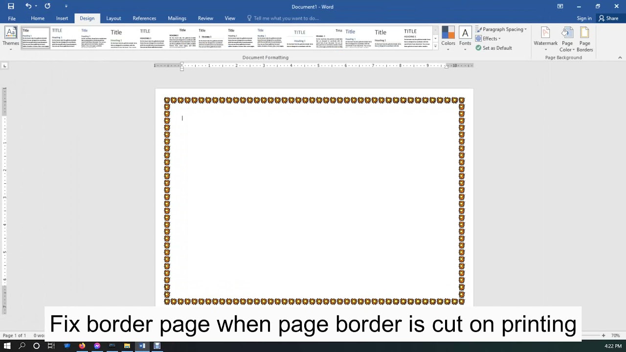 Fix MSWORD Page Border is Cut in printing