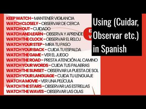 Using Cuidar, Observar etc. (Watch) in Spanish #spanish #spanishlearning101