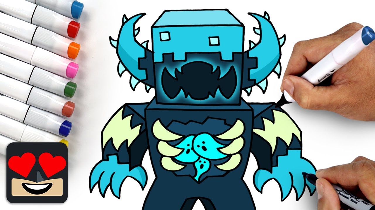 How To Draw Minecraft Warden | Step By Step Tutorial