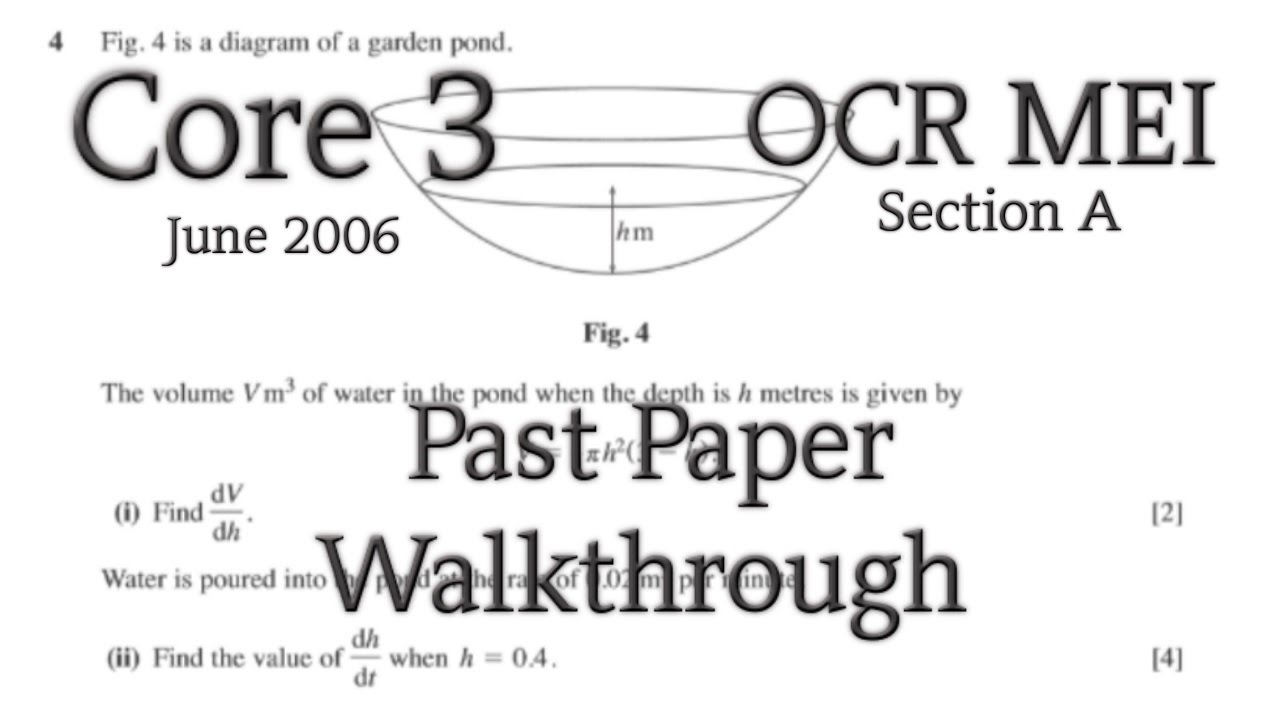 OCR MEI C3 Past Paper Walkthrough (Section A)(June 2006)