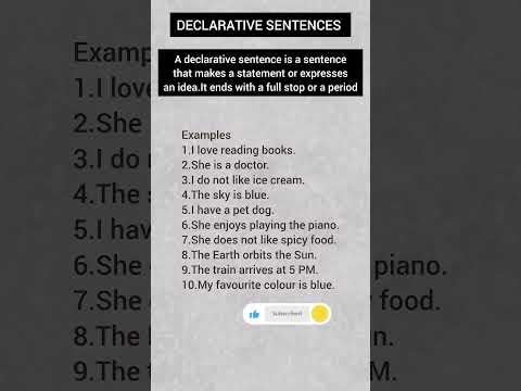 10 examples of Declarative sentences