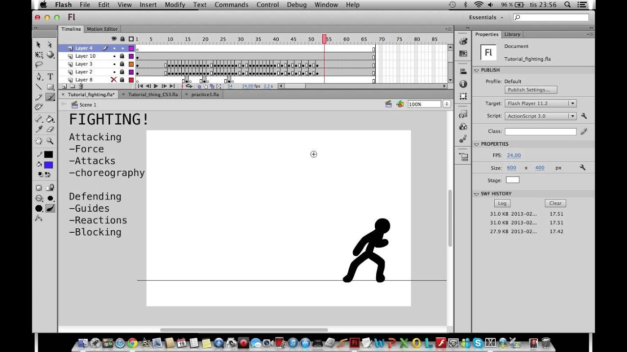 Flash Tutorial: Stick figure Fighting