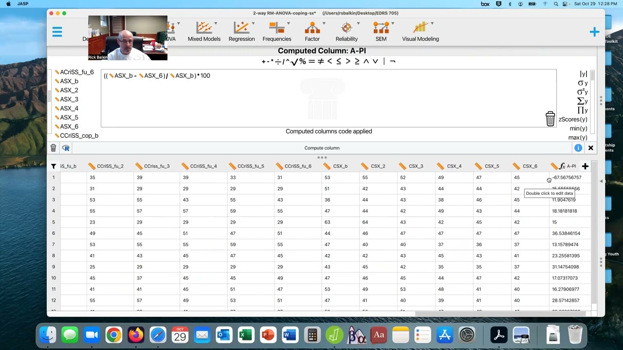 2 way repeated measures ANOVA