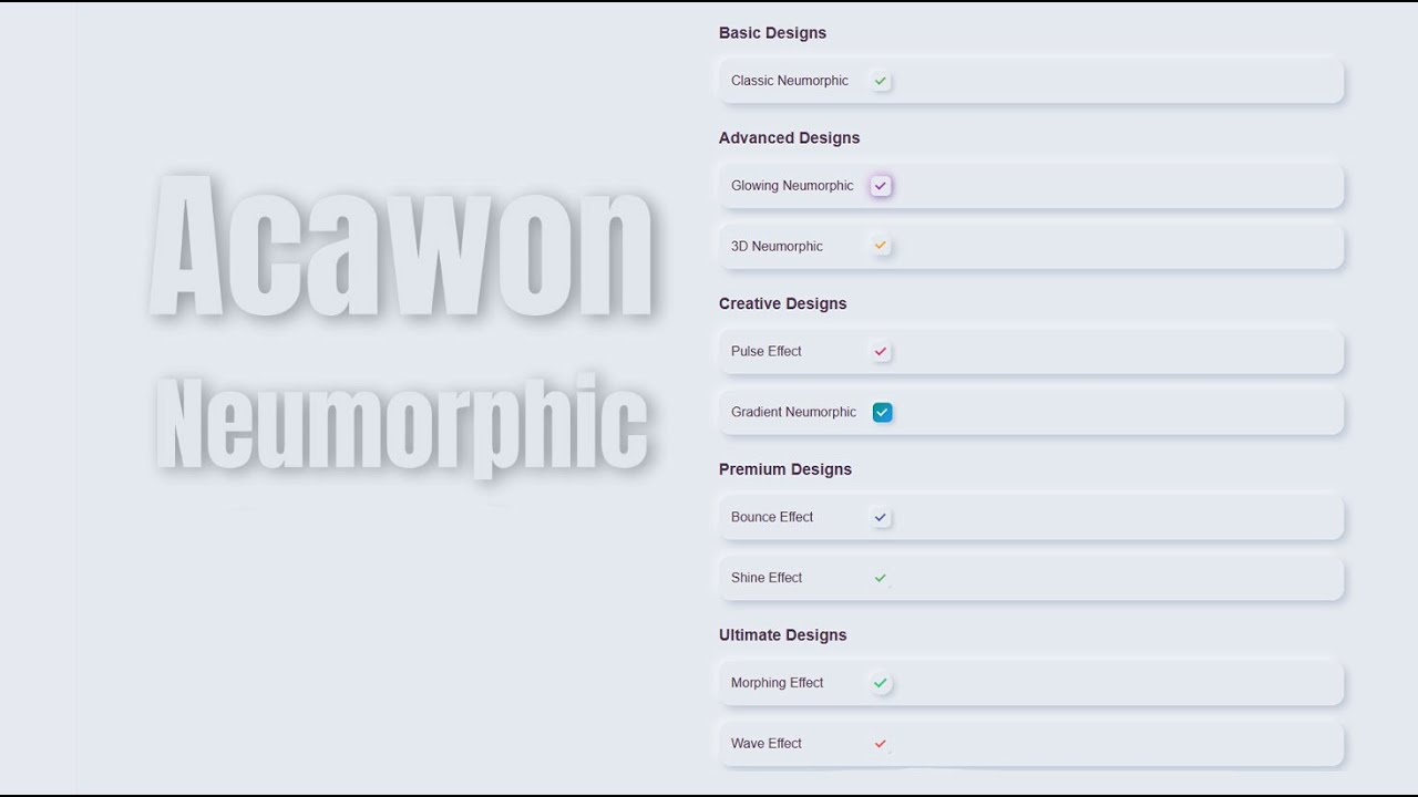 Neumorphic Checkboxes with Cool Animations | HTML & CSS UI Design Tutorial