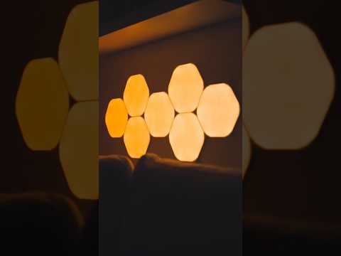 How cool are these nanoleaf hexagon light panels #mancaveideas #mancave #gamingroom #lighting