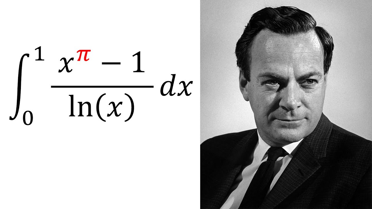 Solve an Integral by using Feynman's Trick (Leibniz integral rule) (x^pi-1)/ln(x) from 0 to 1
