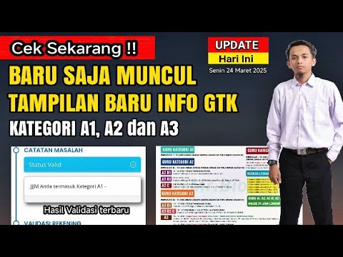 Muncul Tampilan Baru Info GTK Kategori A1 dan A2 !! Hasil Validasi terbaru