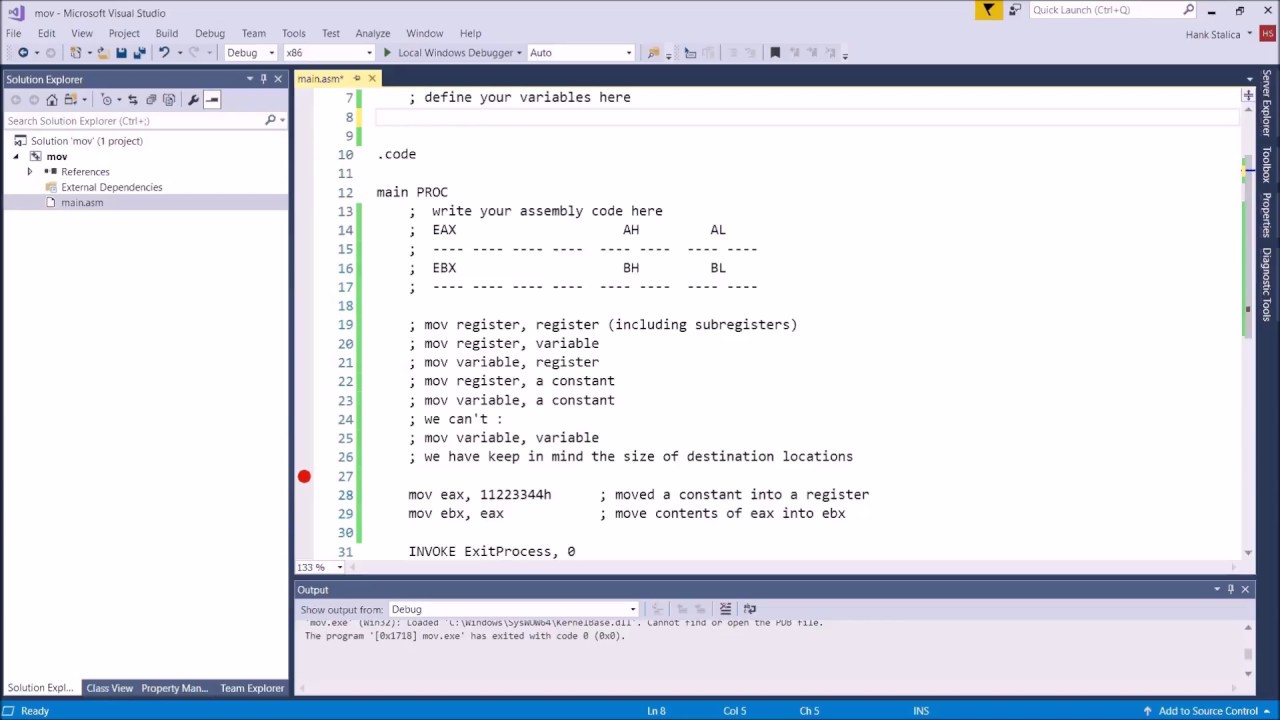Assembly Tutorial : A closer look at the mov instruction