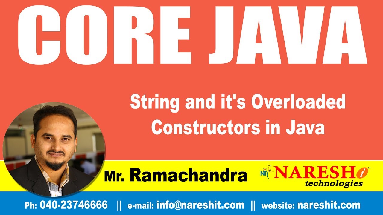 Core Java Tutorials | String and it's overloaded Constructors in Java? | Mr.Ramachandra