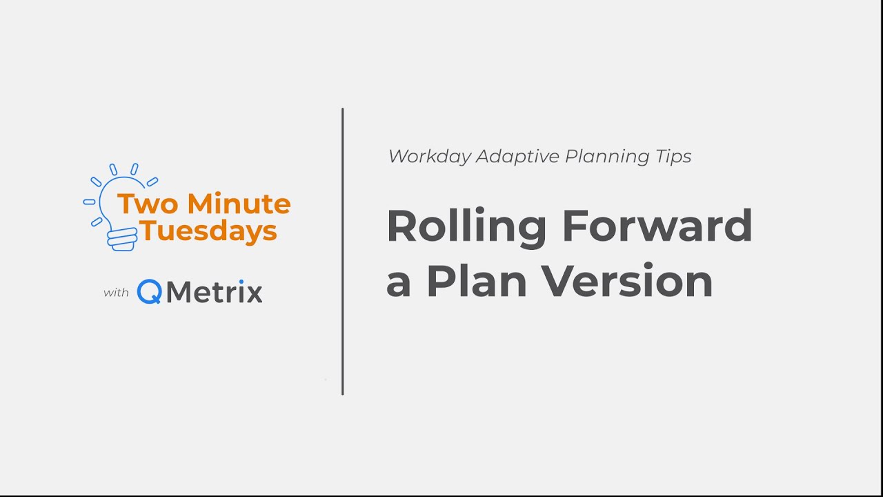 How to roll forward a plan version in Workday Adaptive Planning