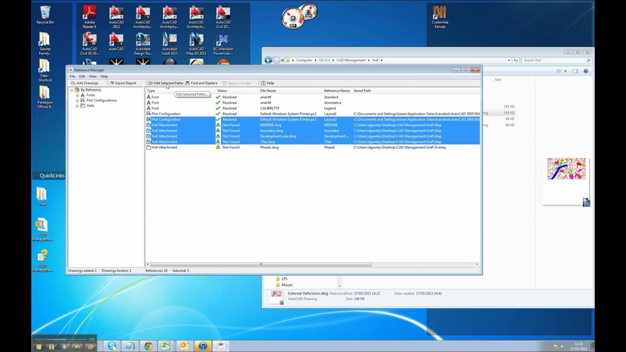 Using Reference Manager to Control Xrefs in AutoCAD 2012