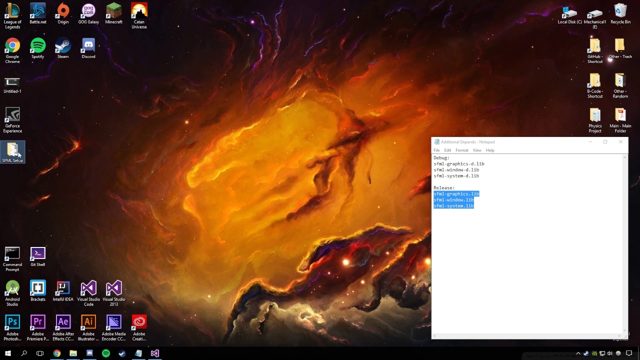 SFML 2.1 Setup - Visual Studio 2013