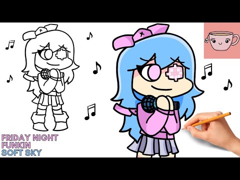How To Draw Soft Sky - Friday Night Funkin Mod | FNF | Cute Easy Step ...