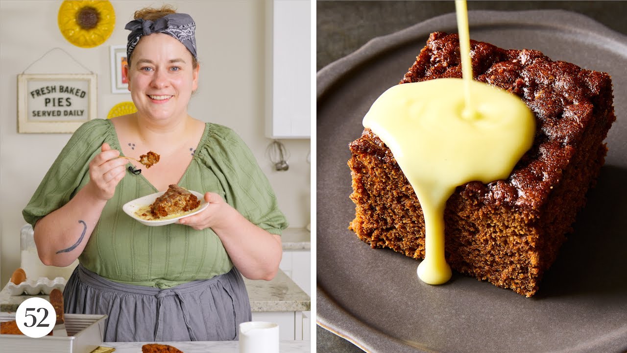 How to Make Gingerbread Cake with Creamy Custard | Bite Size