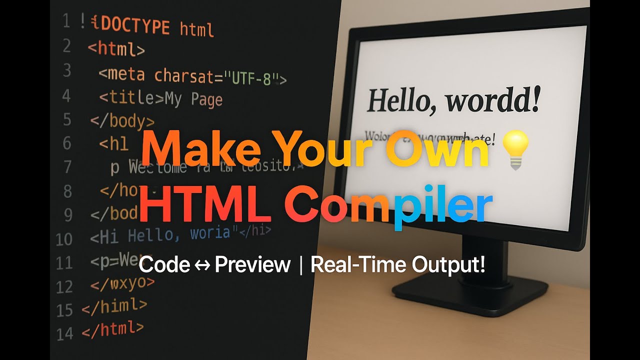 Make Your Own HTML Compiler Using HTML, CSS, and JavaScript | Live Code Preview #webdevelopment