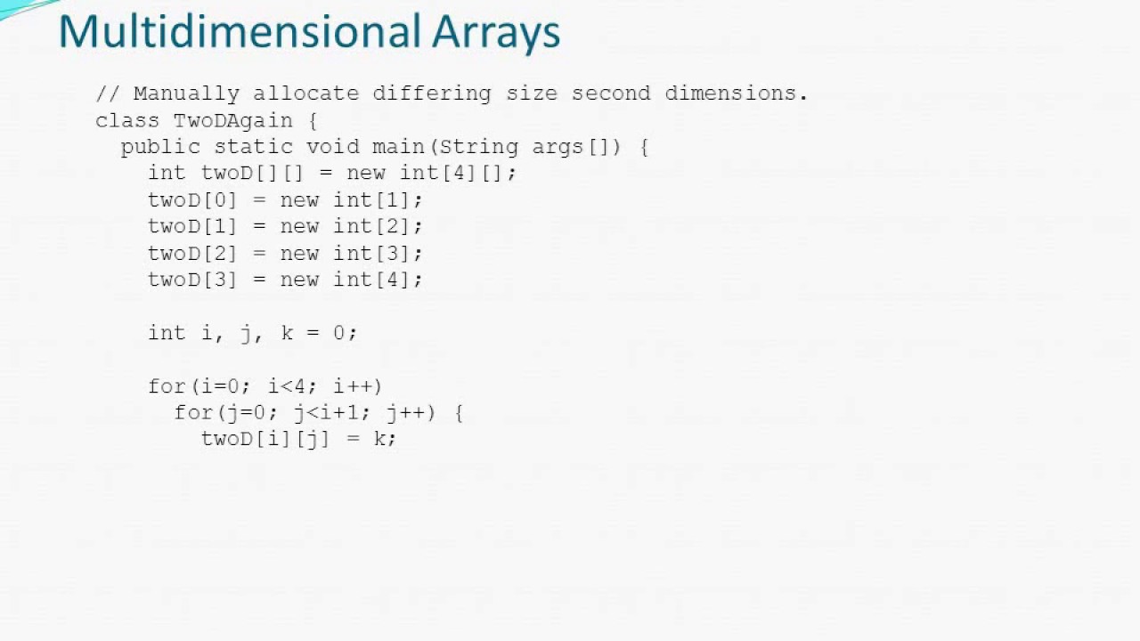 Arrays - Java  (One-Dimensional, Multidimensional, Alternative Declaration Syntax)