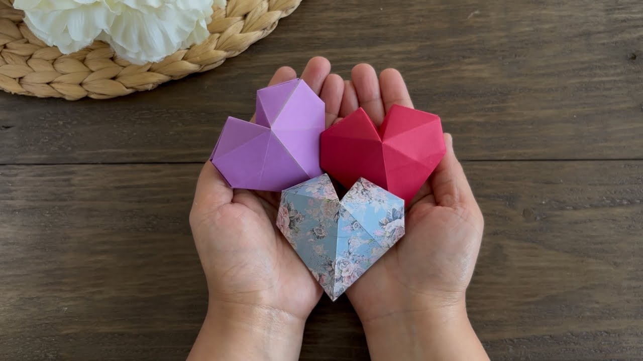 Slow Step-by-Step Origami Heart Tutorial 💖 | Easy 3D Paper Heart for Beginners