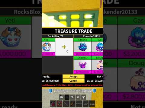 Blox fruits trade yeti for kitsune #bloxfruits #viral #shorts