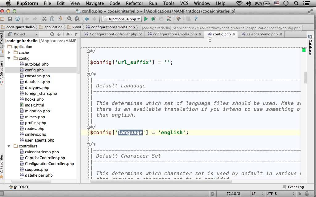 CodeIgniter Config Class
