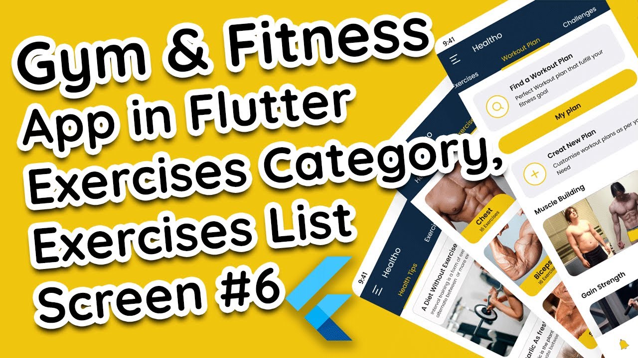 Fitness Goals with Self Trainer: Flutter Tutorial | Exercises Category & List Screens #6