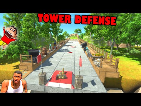 TOWER DEFENSE but in ANIMAL REVOLT BATTLE SIMULATOR All Weapon and ALL UNITS with SHINCHAN and CHOP