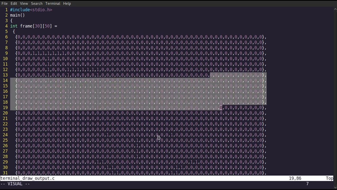 ASCII Draw program using C | Linux