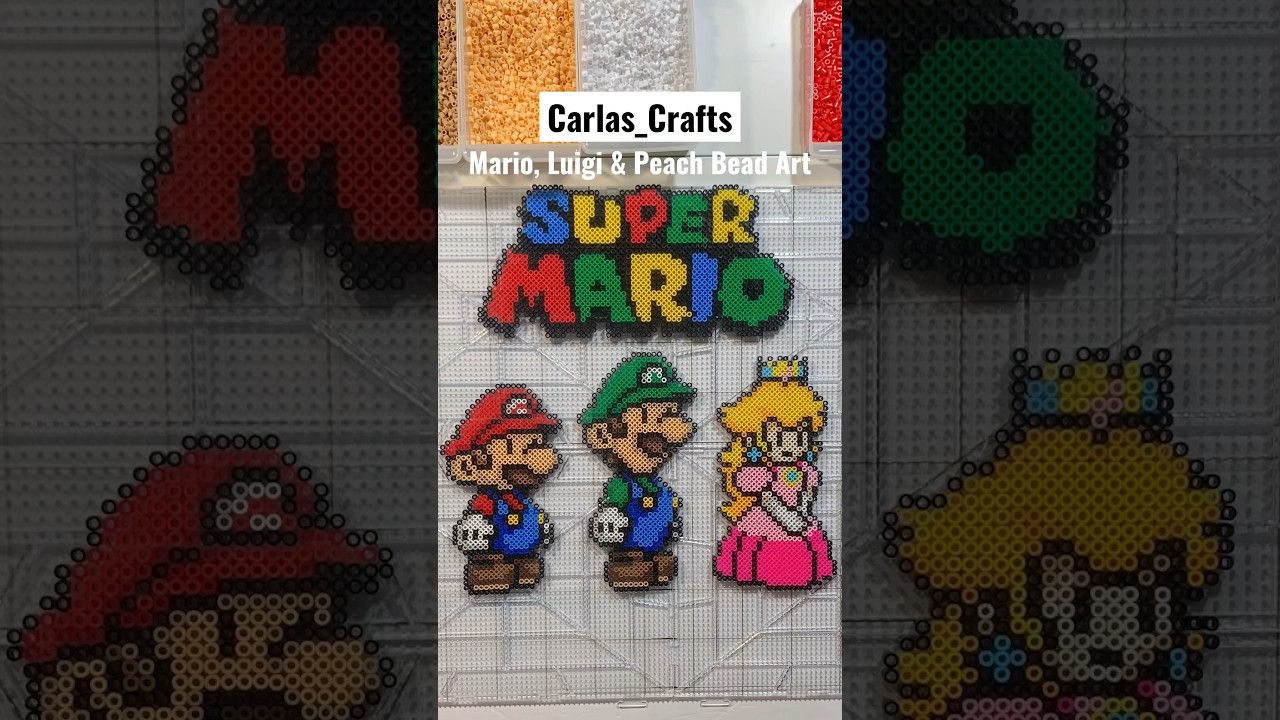 Super Mario Bead Art #mario #luigi #princesspeach