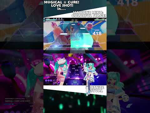 M@GICAL ☆ CURE! LOVE SHOT! Fortnite Festival vs. HATSUNE MIKU: COLORFUL STAGE! #miku #fortnite