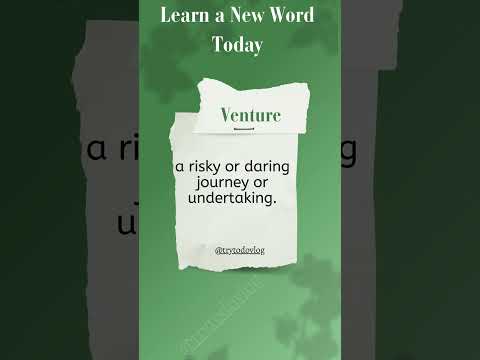 Learn a New Word Today | Word of the Day | Venture Meaning in Tamil #shortsfeed #shorts