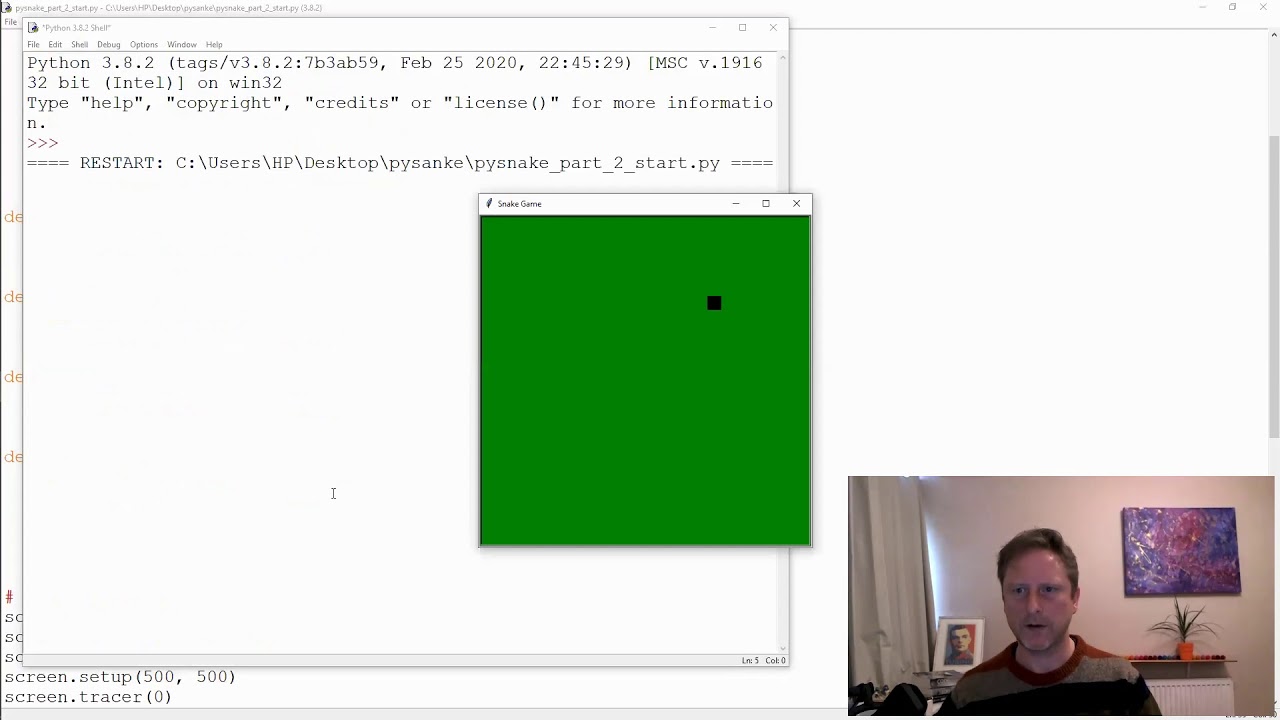 Python Turtle Graphics Snake Game Part 2