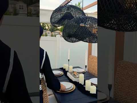 🔸 Bold & Organic | Outdoor Dining with Wabi-Sabi Lights