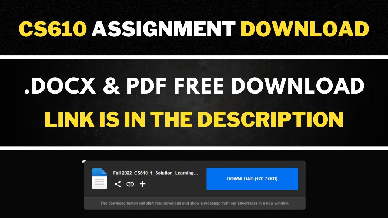CS610 Assignment 1 solution 2026 .docx and pdf file