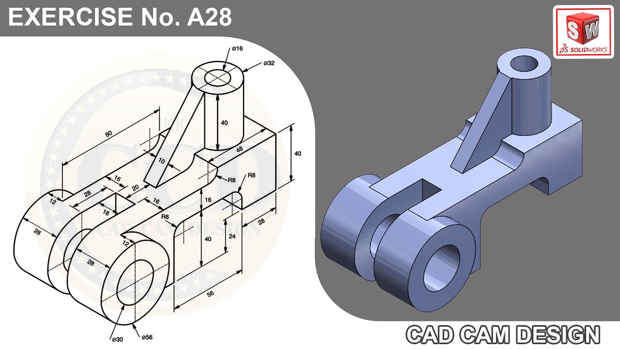SolidWorks Tutorial for beginners Exercise A28