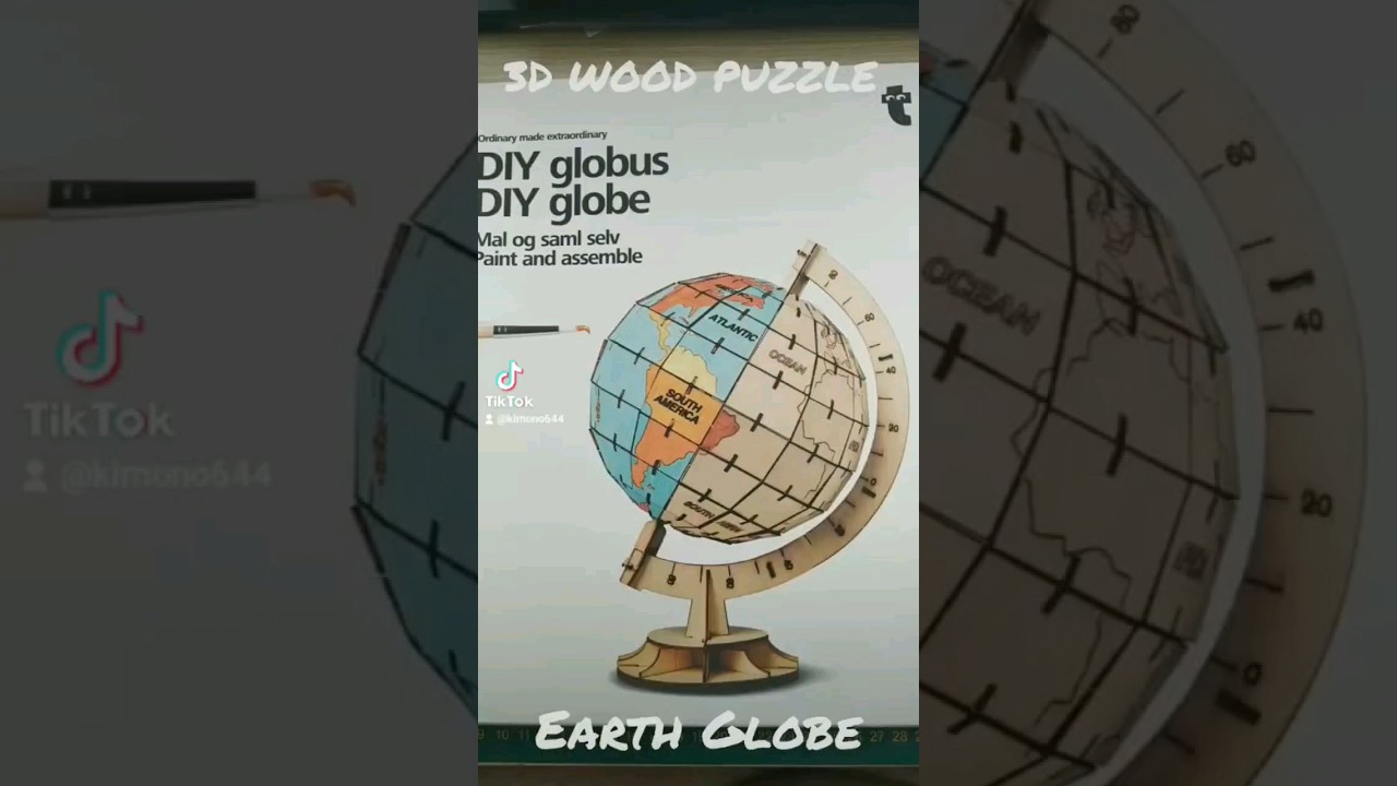 🌍DIY 3D wood puzzle - Earth Globe🌍