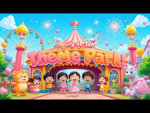 A Day at the Theme Park | Fun Kids Song with Rides, Games & Fireworks | KidsLearn Nursery Rhymes