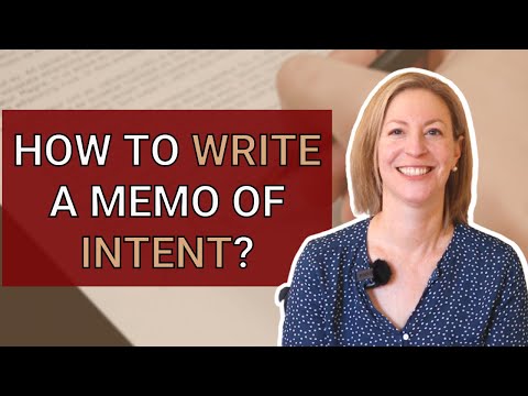 How to write a Memo of Intent: What you need to know!