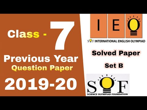 IEO Class 7 Question Paper 2019-20 International English Olympiad